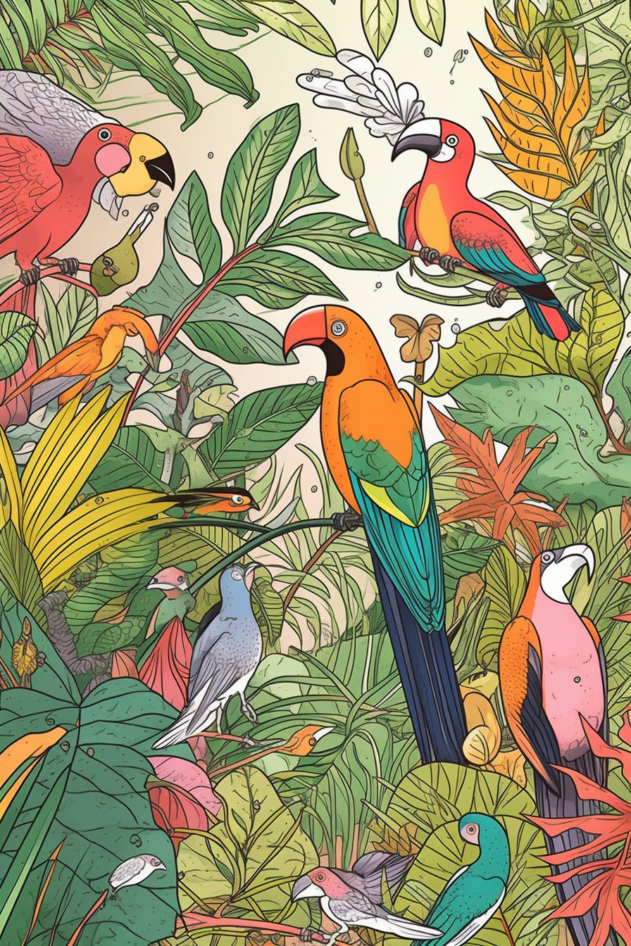 50 Rainforest Animals Colouring Pages, Amazing Patterns, Adult ...