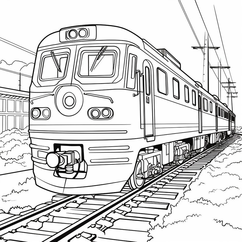 Train Coloring Pages for Kids, 20 Printable Train Coloring Sheets, Fun ...