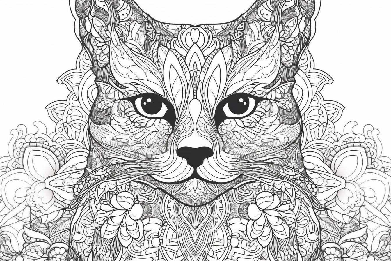 50 Cat Mandala Colouring Pages Amazing Patterns Adult - Etsy