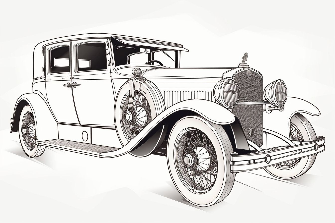 30 Vintage Cars Colouring Pages, Amazing Patterns, Adult Colouring Book ...