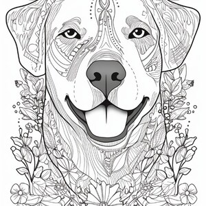30 Labradors Colouring Pages, Amazing Patterns, Adult Colouring Book ...
