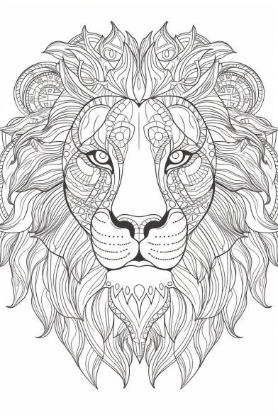 50 Lions Colouring Pages, Amazing Patterns, Adult Colouring Book ...