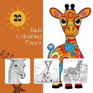 20 Fun Kids Colouring Pages, Animal Designs, Printable Coloring Sheets ...