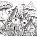 50 Mushroom Fairy Houses Colouring Pages for Adults, Amazing Patterns ...