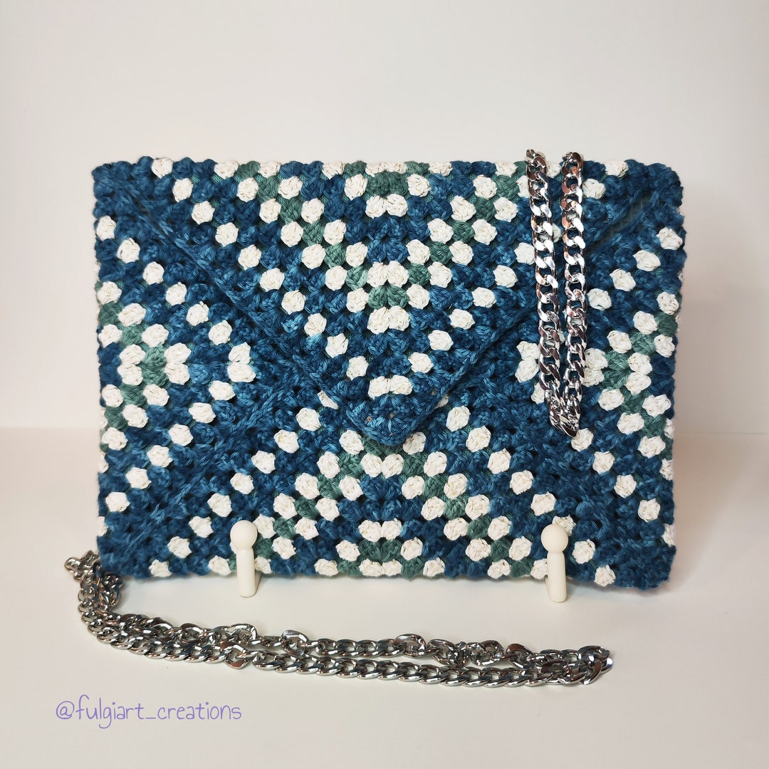 Esclusiva Pochette Blu All'uncinetto - Etsy