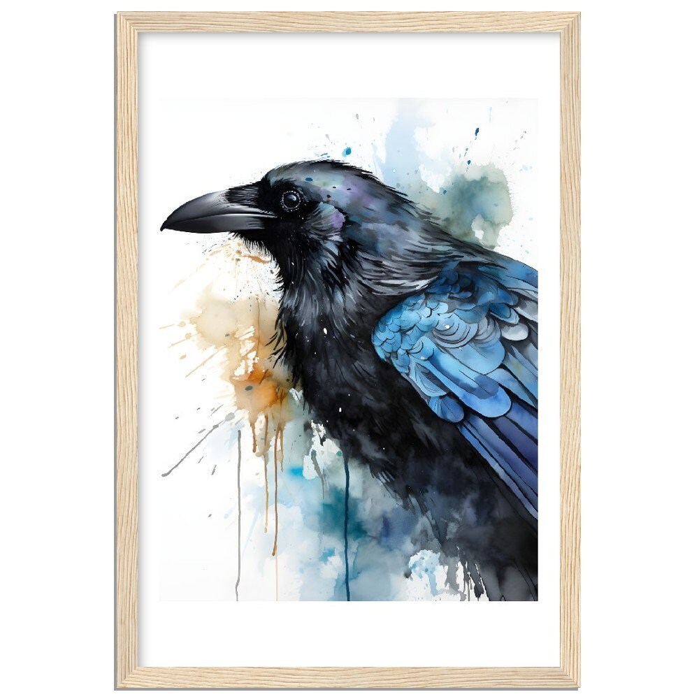 Raven Watercolor Print Raven Watercolor Painting Raven Wall Art ...