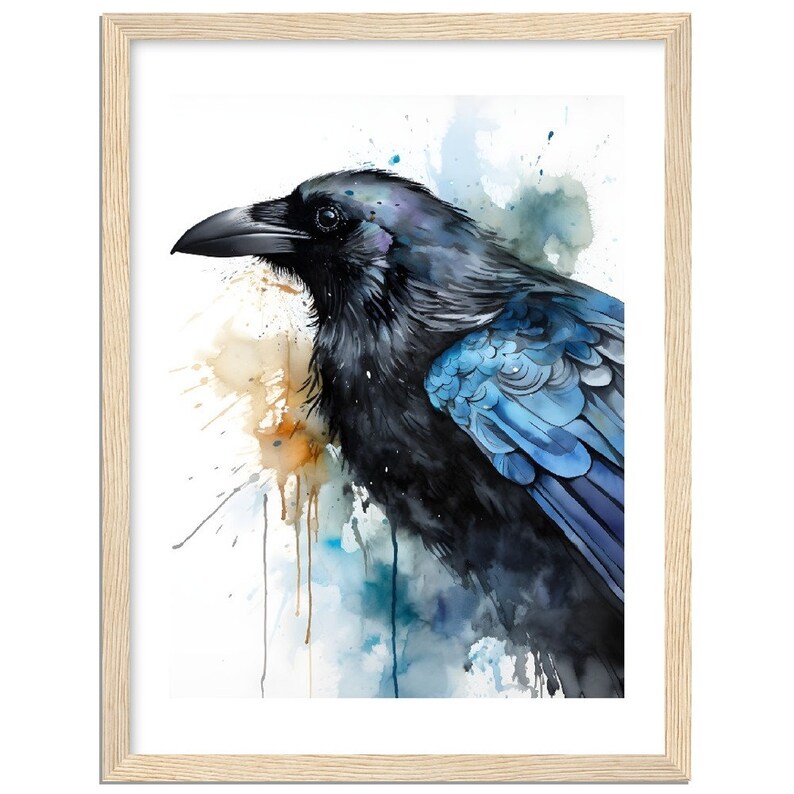 Raven Watercolor Print Raven Watercolor Painting Raven Wall Art ...