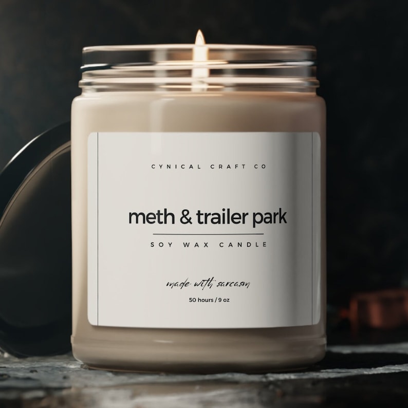 Meth & Trailer Park Candle | Funny Candle Gift | 100% Soy Candle ...