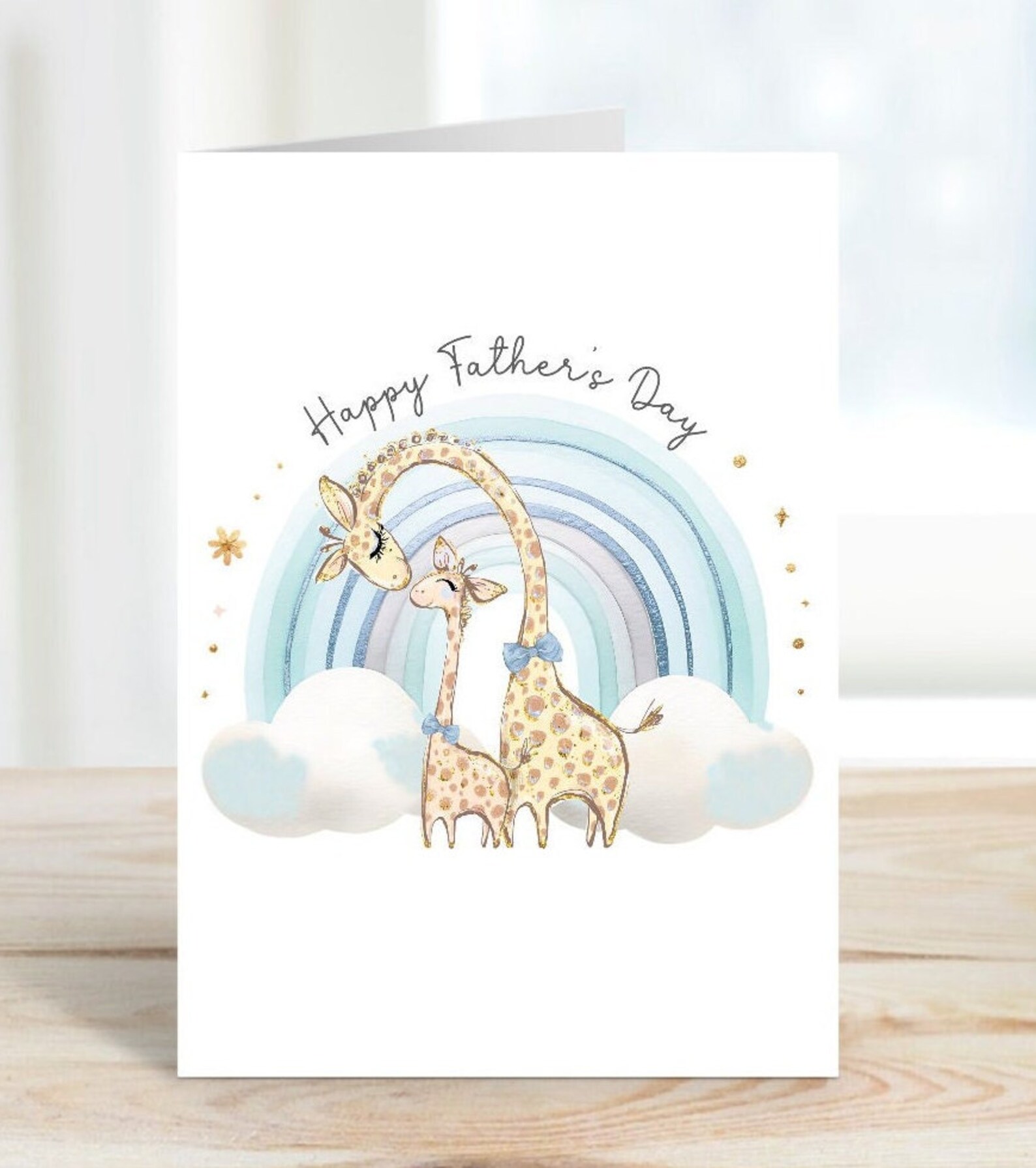 Fathers Day Cards/happy Fathers Day Card/giraffe Fathers Day Card/card ...