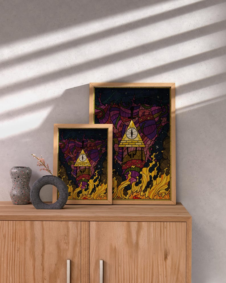 Bill Cipher Weirdmageddon Poster: Gravity Falls Retro Wall Art - Etsy