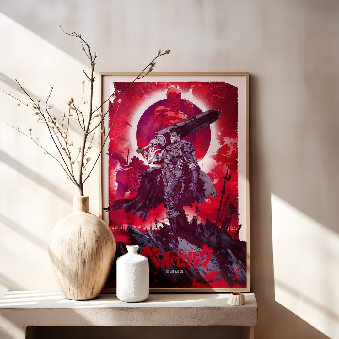 Berserk Posters, Manga Art, Anime Wall Print, Minimalist Painting, Guts ...
