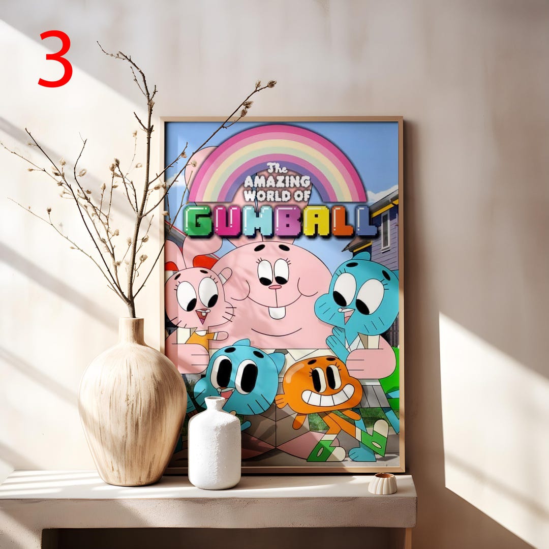 Gumball Family Poster, Elmore Cartoon Print - Etsy UK