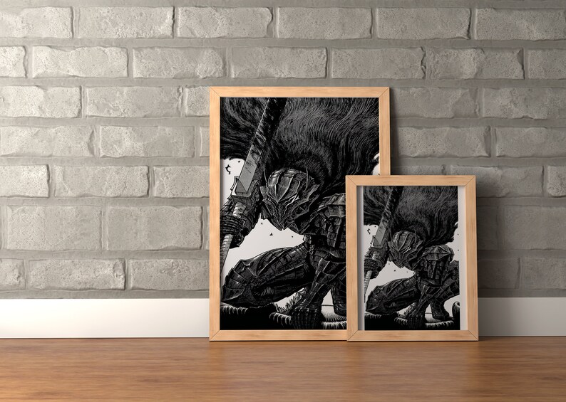 Berserk Posters, Manga Art, Anime Wall Print, Minimalist Painting, Guts ...