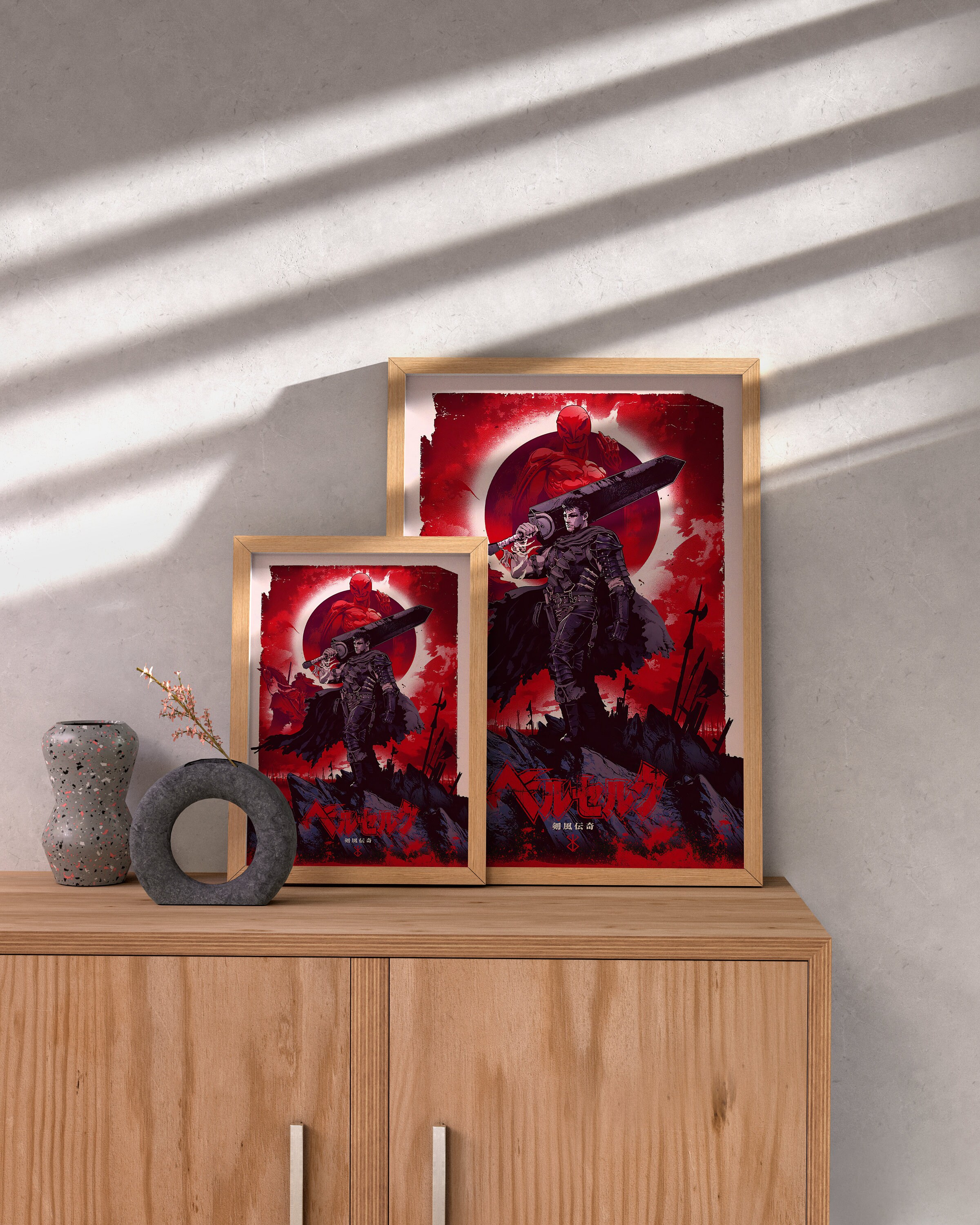 Berserk Posters, Manga Art, Anime Wall Print, Minimalist Painting, Guts ...