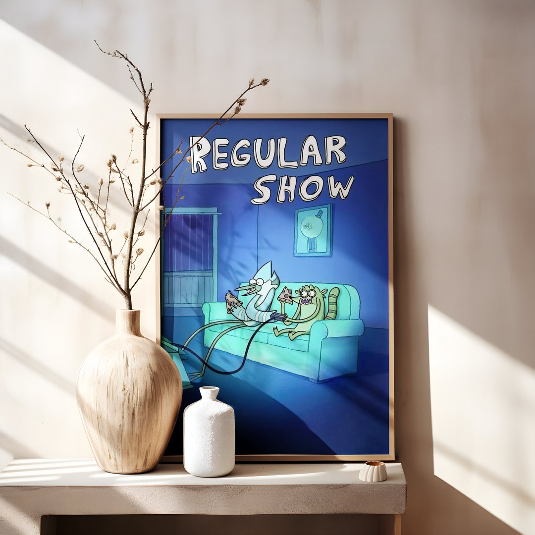 Regular Show Poster: Retro Mordecai & Rigby Art Print - Etsy