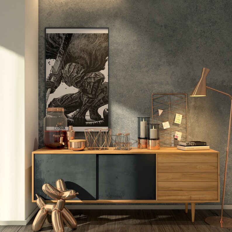 Berserk Posters, Manga Art, Anime Wall Print, Minimalist Painting, Guts ...