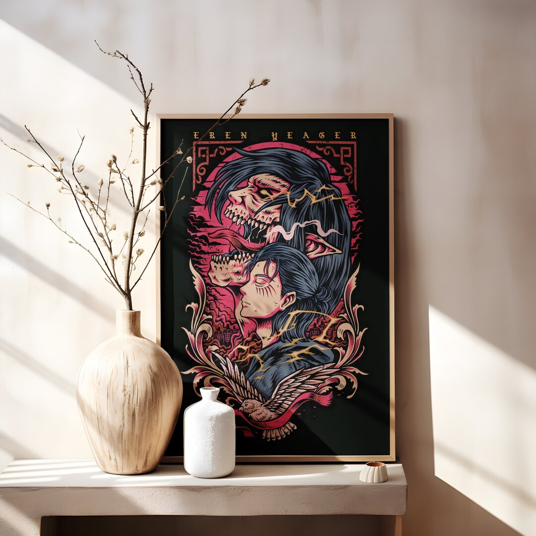 Eren Yeager Poster, Eren Jeagerattack on Titan Poster, Anime Manga ...