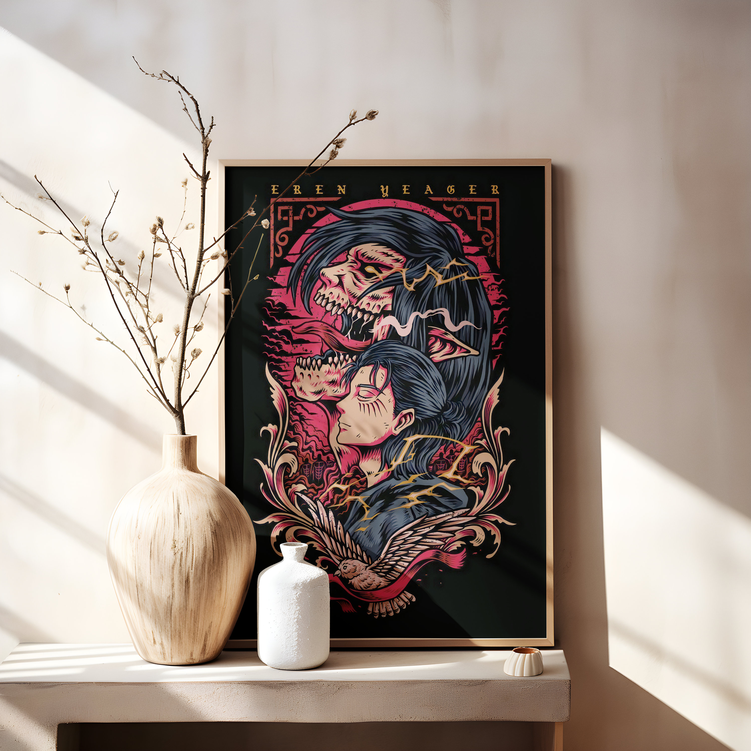 Eren Yeager Poster, Eren Jeagerattack on Titan Poster, Anime Manga ...