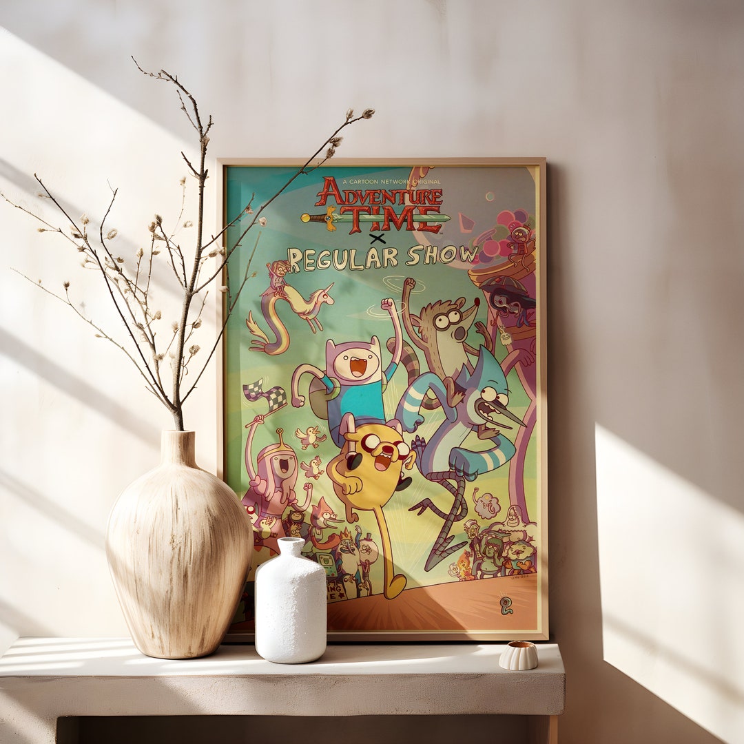 Adventure Time X Regular Show Crossover Poster: Animated Series Art - Etsy
