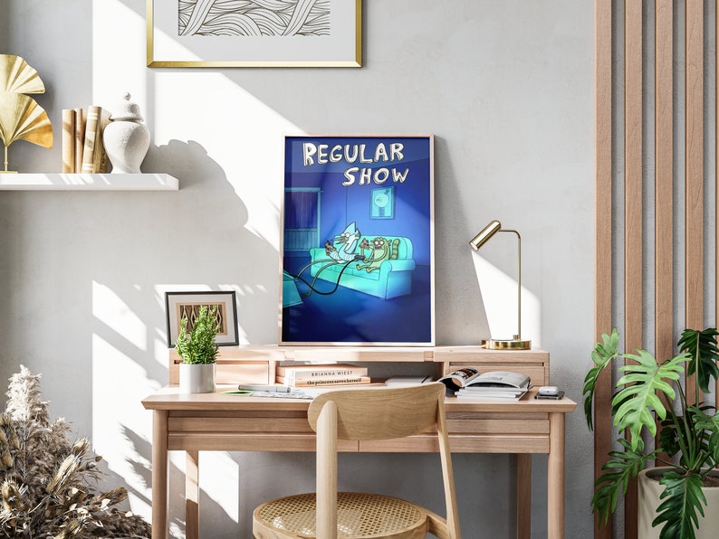Regular Show Poster: Retro Mordecai & Rigby Art Print - Etsy
