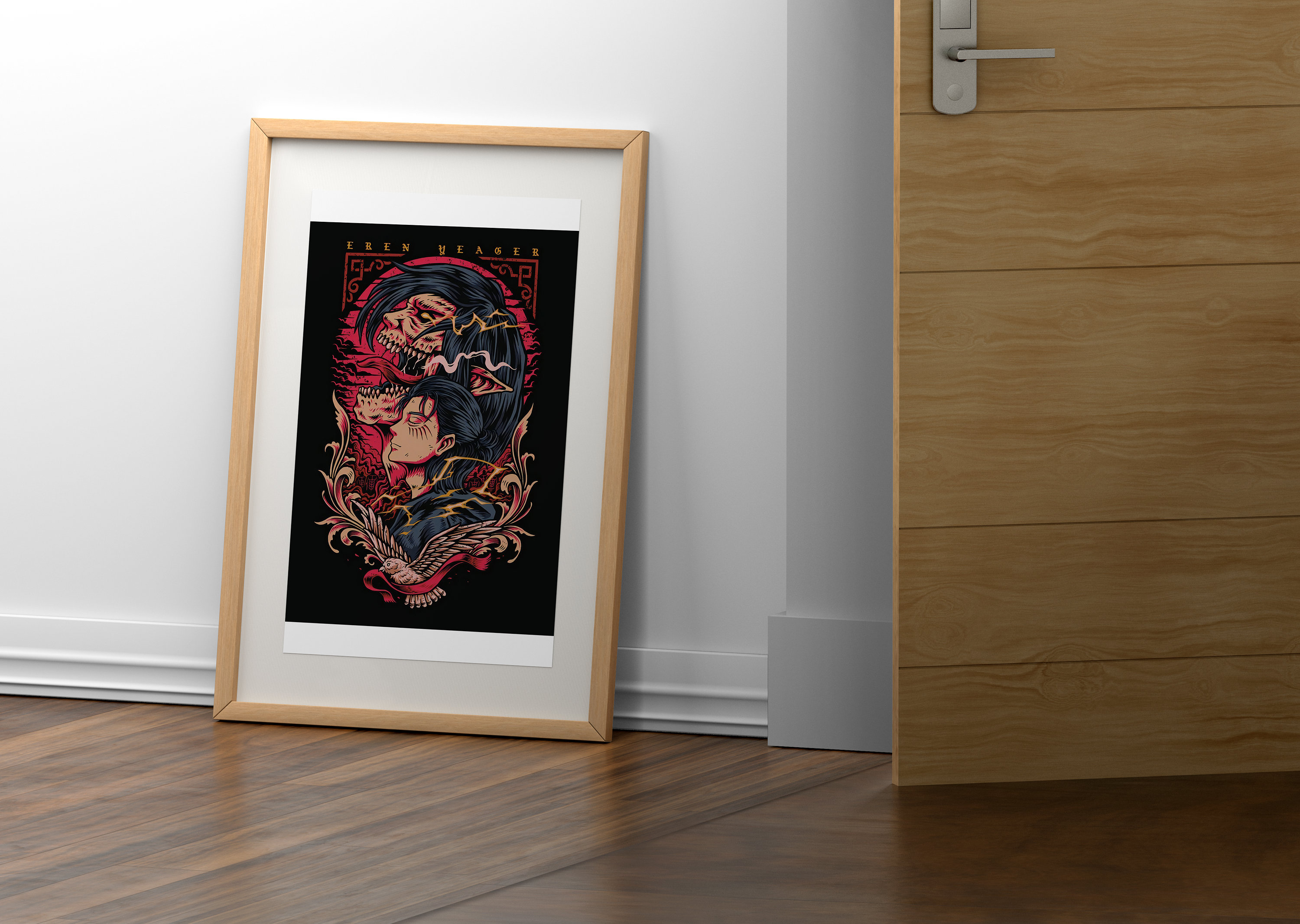 Eren Yeager Poster, Eren Jeagerattack on Titan Poster, Anime Manga ...