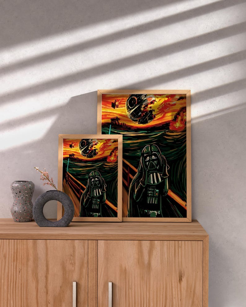 Darth Vader 'the Scream' Art Print: Star Wars Parody Poster - Etsy