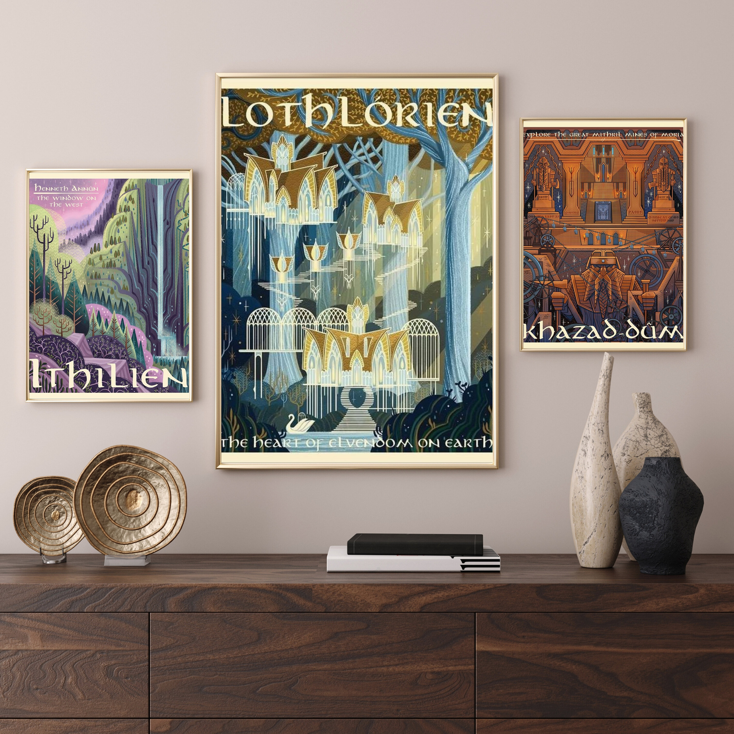 Lord of the Rings Poster Set, LOTR Middle Earth, Rings of Power, Lord ...