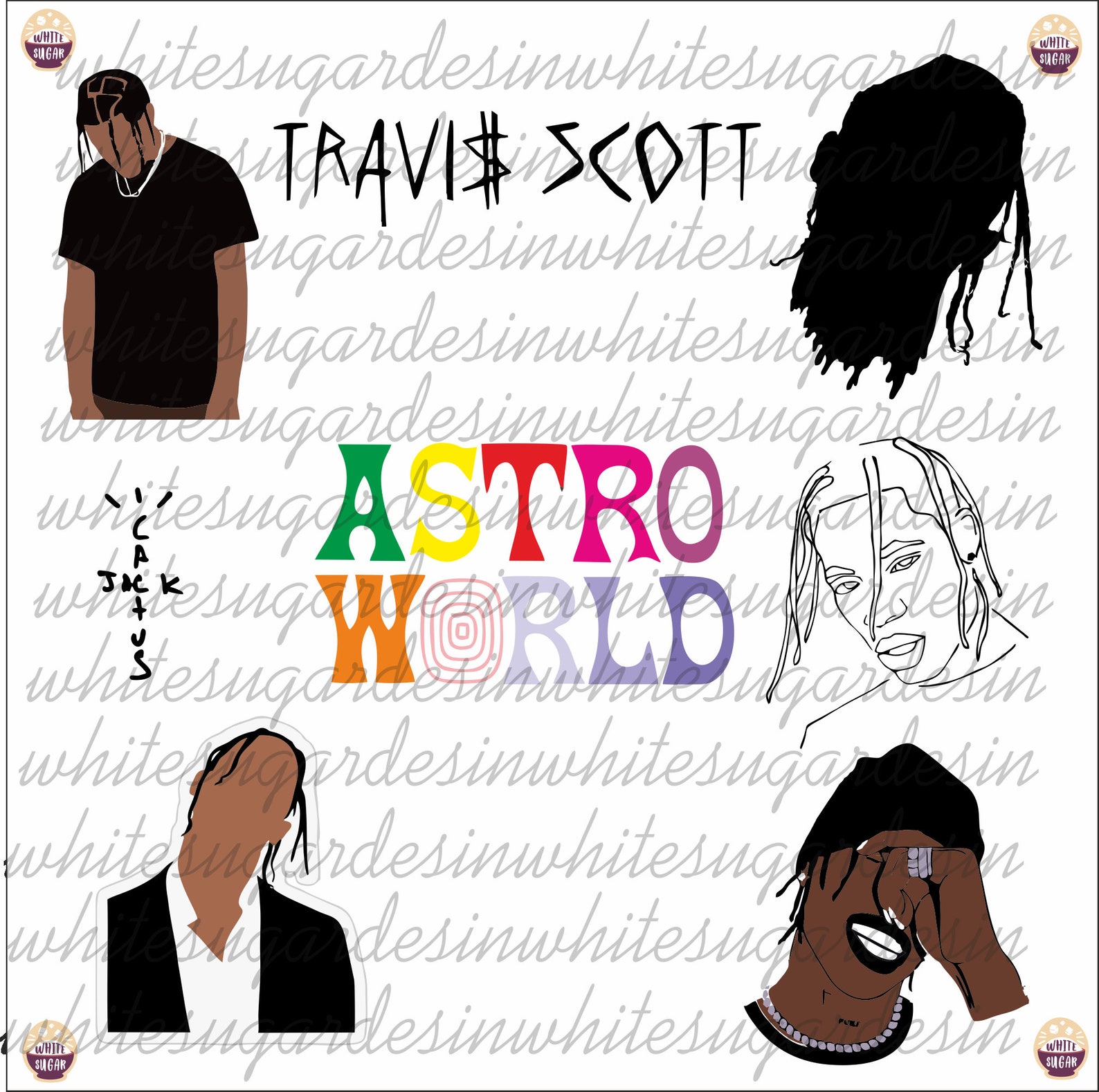Travis Scott Vector Bundle, Astroworld SVG, Travis Scott Vector Pack ...