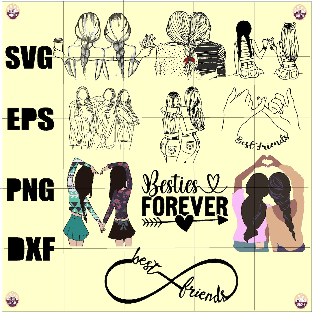 Buy Girlfriends Svg, Group of Girls Svg, Friends Svg, Vector Cut File ...