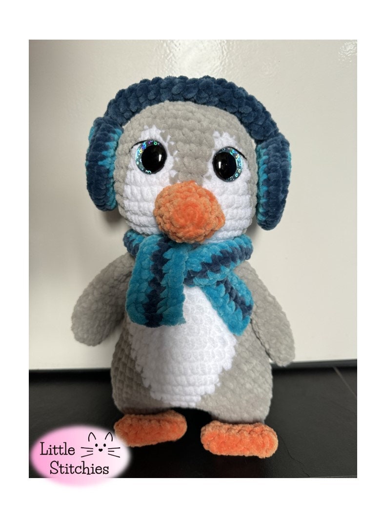 Crochet Pattern Paco the Penguin With Ear Warmers and Scarf. PDF File ...