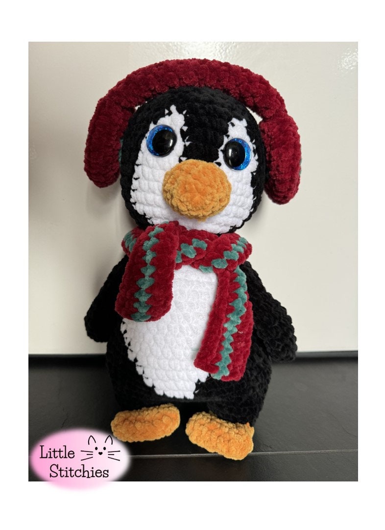 Crochet Pattern Paco the Penguin With Ear Warmers and Scarf. PDF File ...