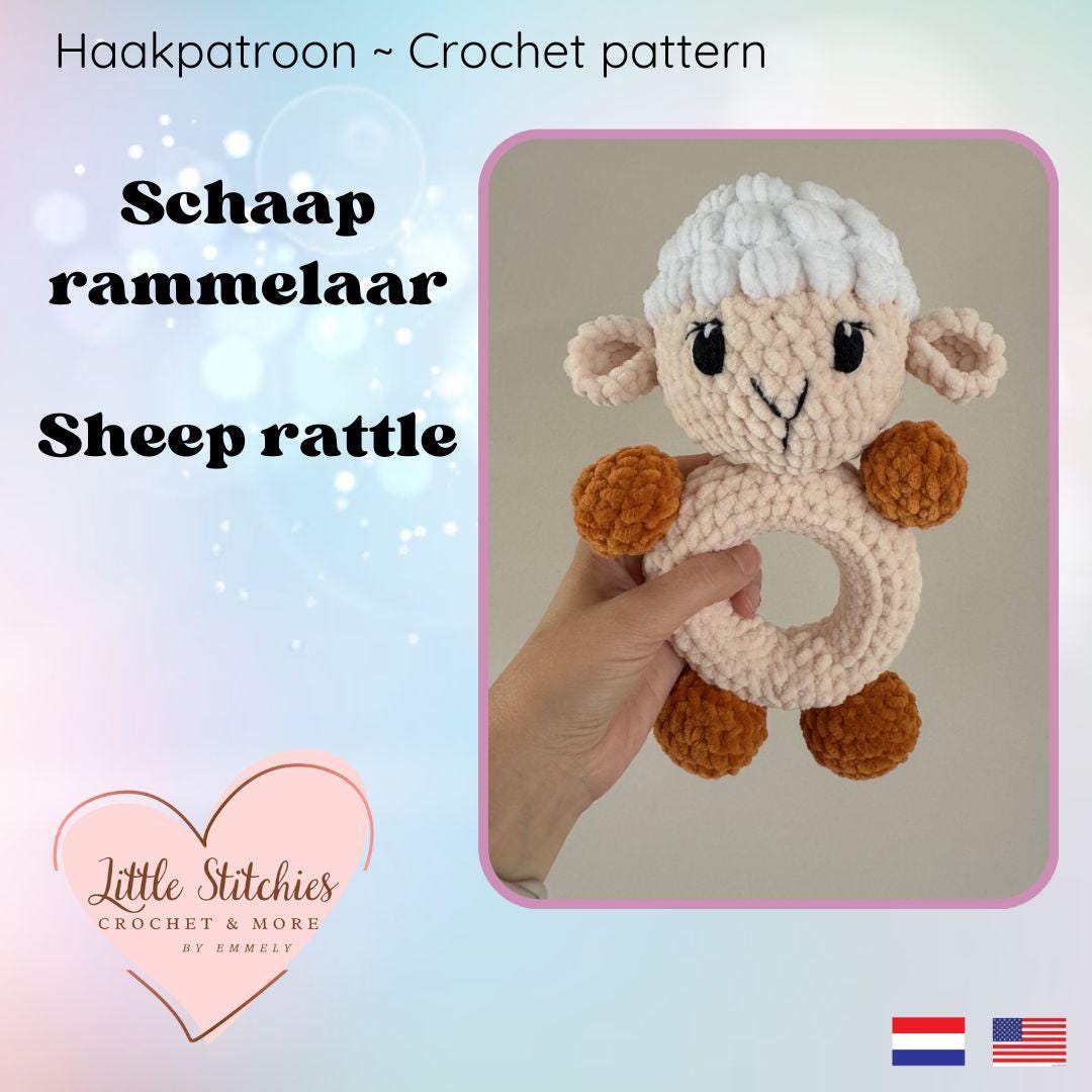 Crochet Pattern Sheep Rattle. PDF Dutch and English - Etsy