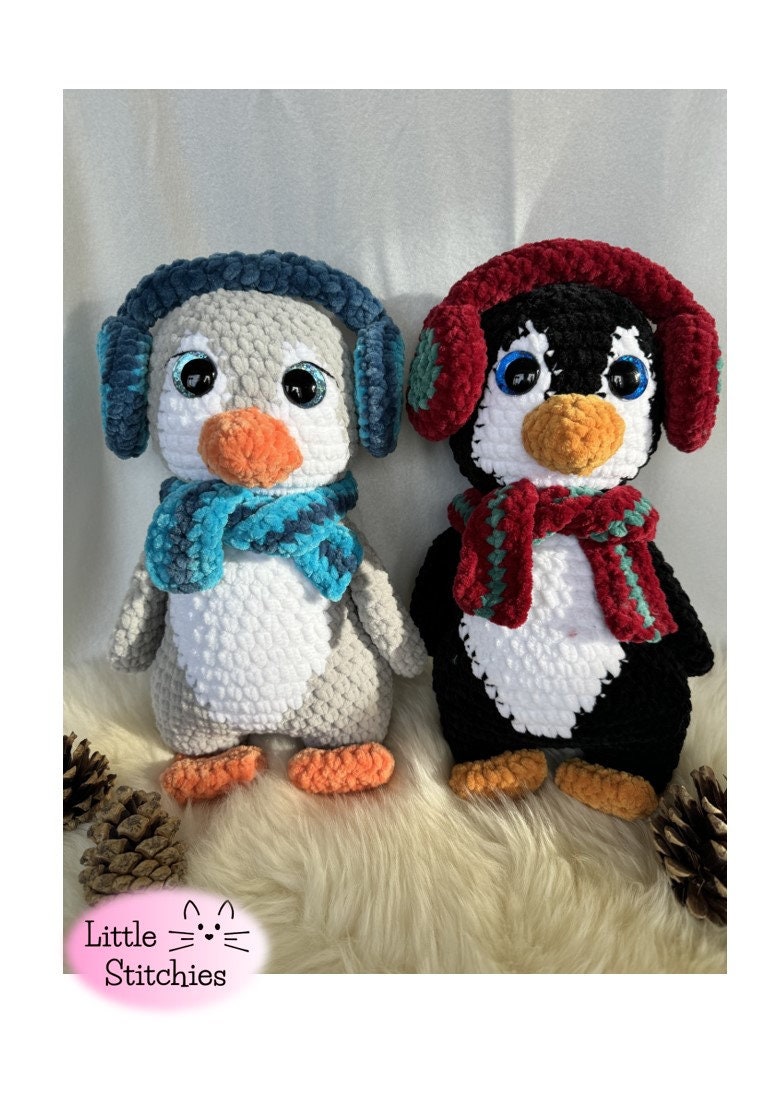 Crochet Pattern Paco the Penguin With Ear Warmers and Scarf. PDF File ...