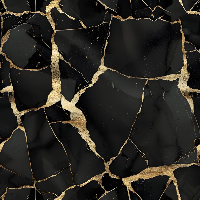 Kintsugi Pattern PNG SVG Black Kintsugi Digital Pattern Wallpaper ...