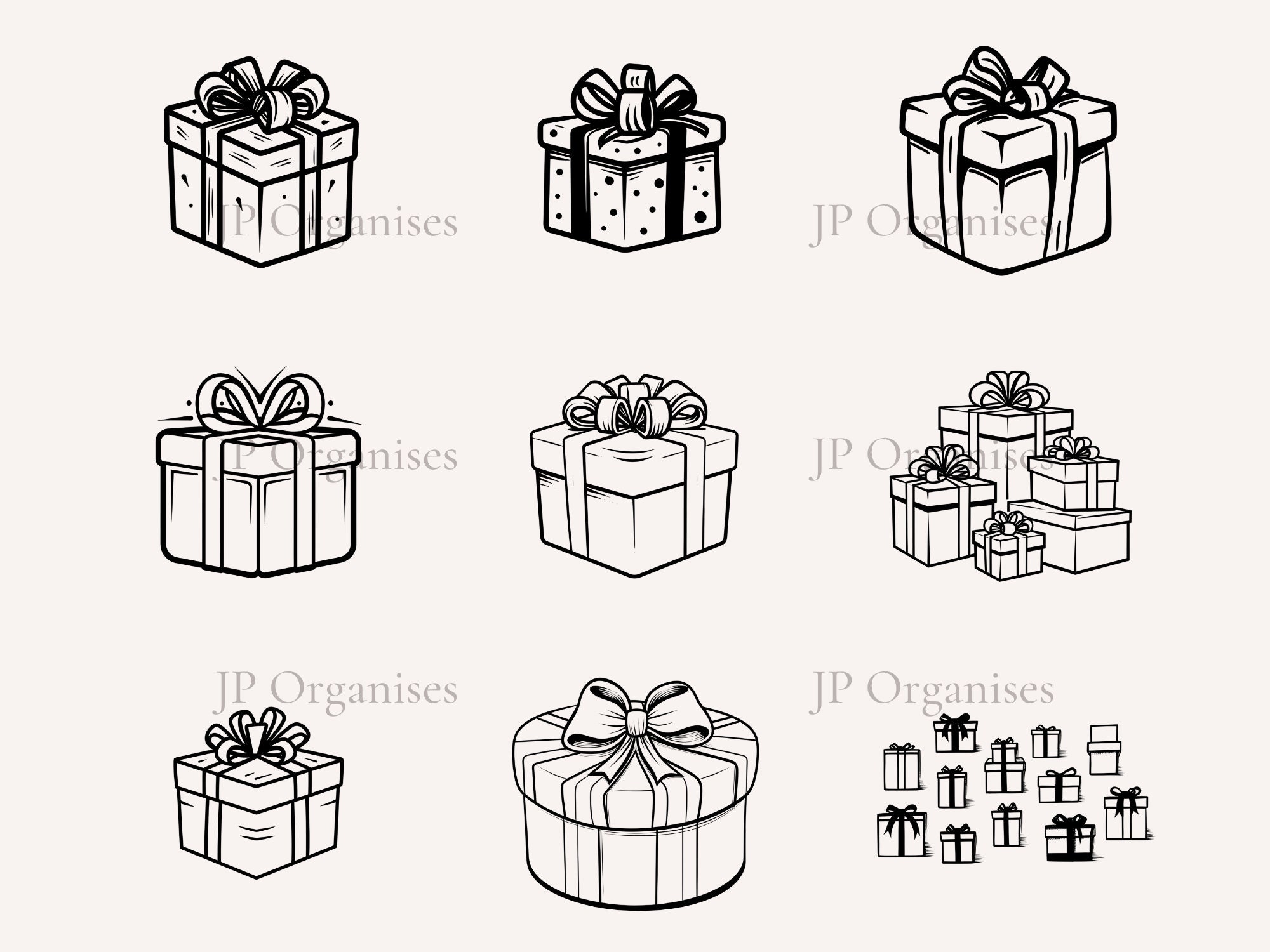 Present Designs SVG PNG Gift Bundle Present Clip Art Gift Transparent ...