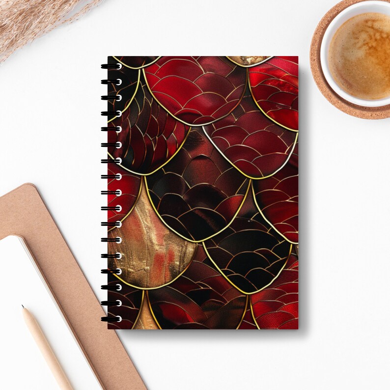 Red and Gold Dragon Scale Pattern. Digital Pattern. PNG & SVG. Digital ...