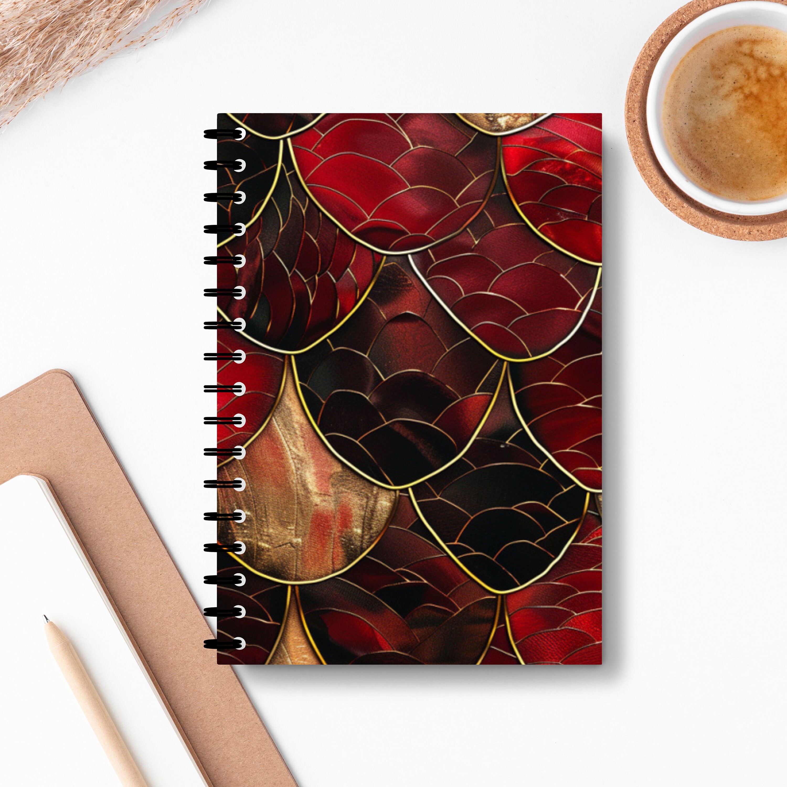 Red and Gold Dragon Scale Pattern. Digital Pattern. PNG & SVG. Digital ...