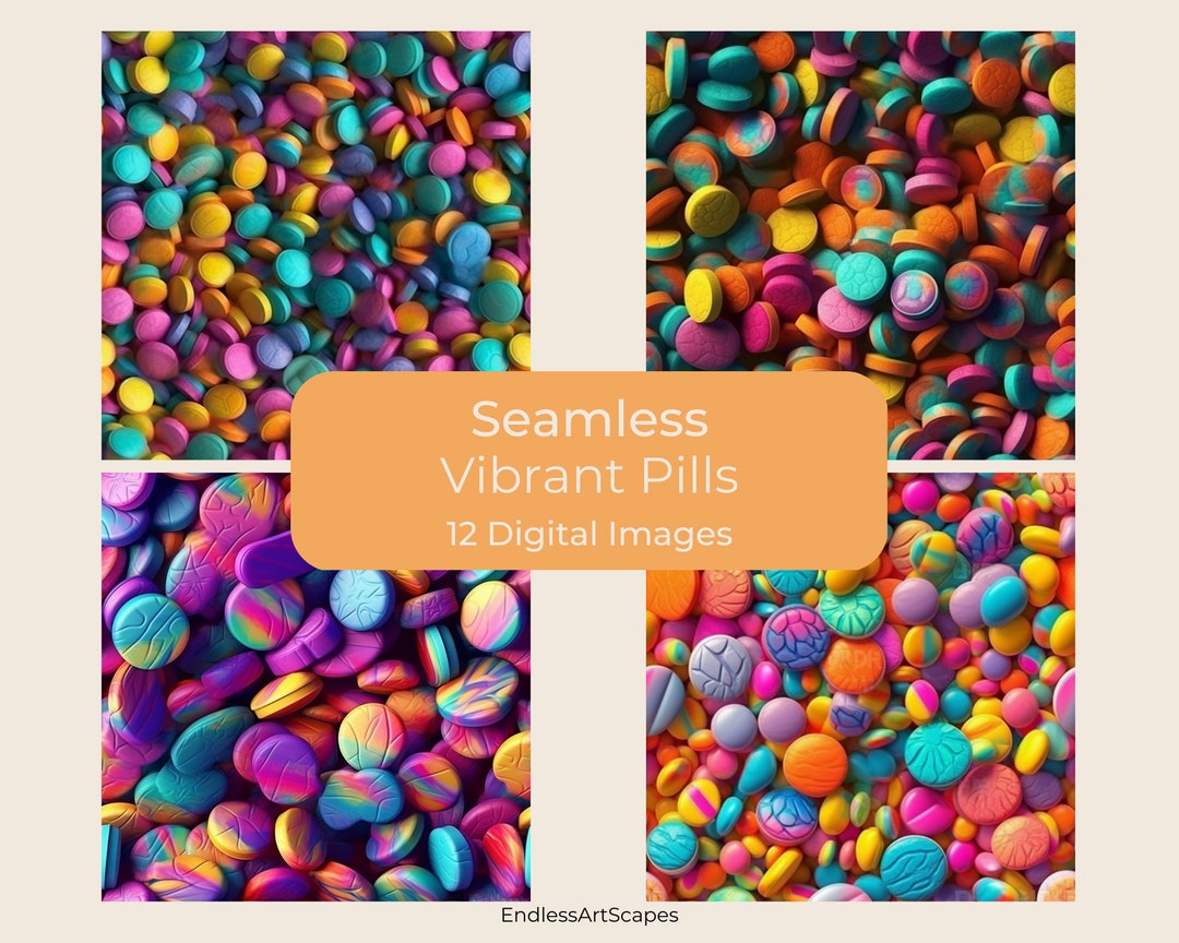 Vibrant Colored Pills Seamless 12 Seamless Vibrant Pills High Quality ...