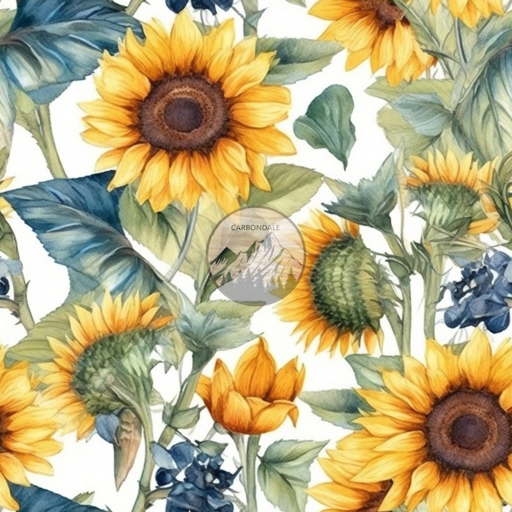 16 Seamless Sunflower Patterns - Sunflower Digital Paper for Digital ...