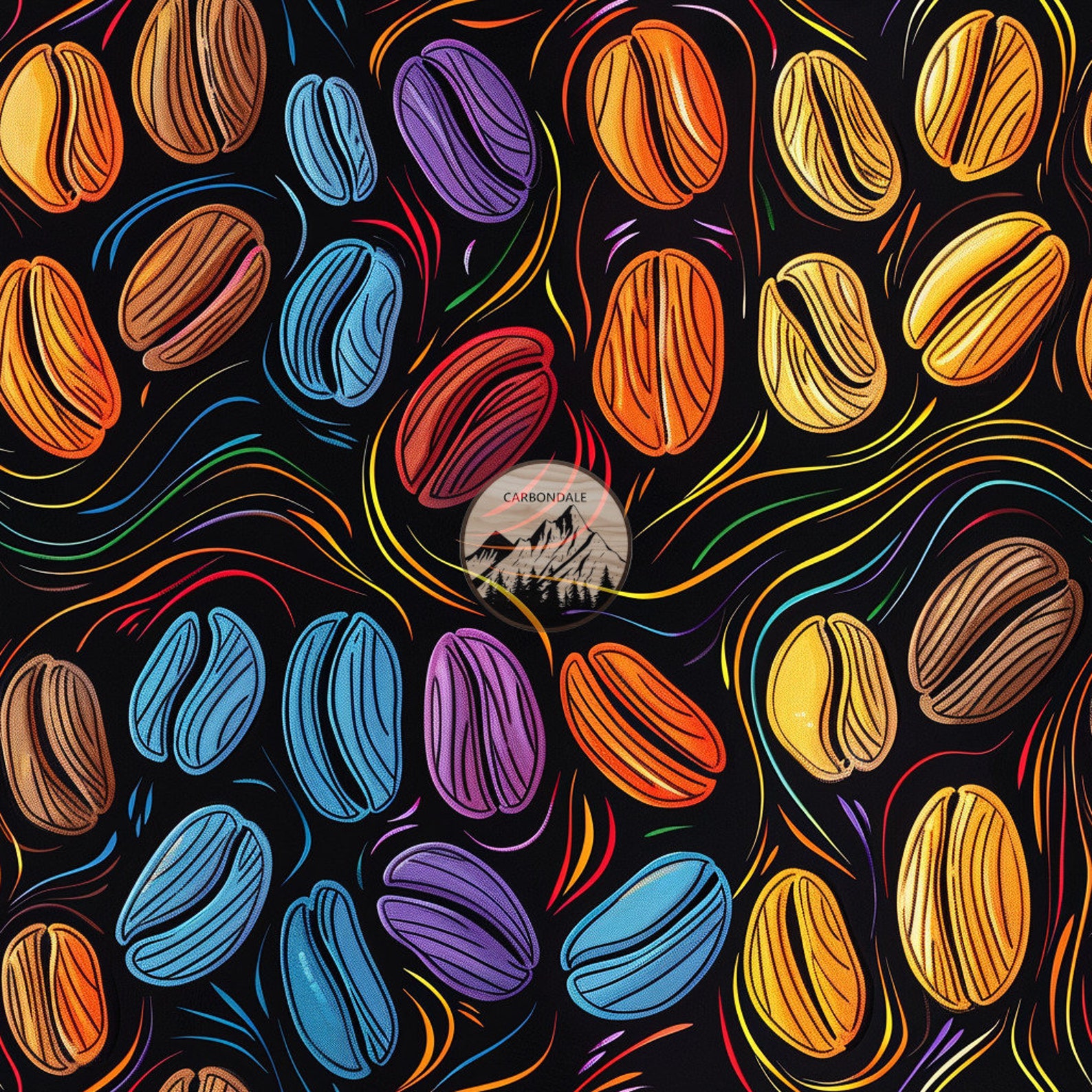 Coffee Themed - 16 Seamless Patterns - Coffee Beans, Coffee Spills ...