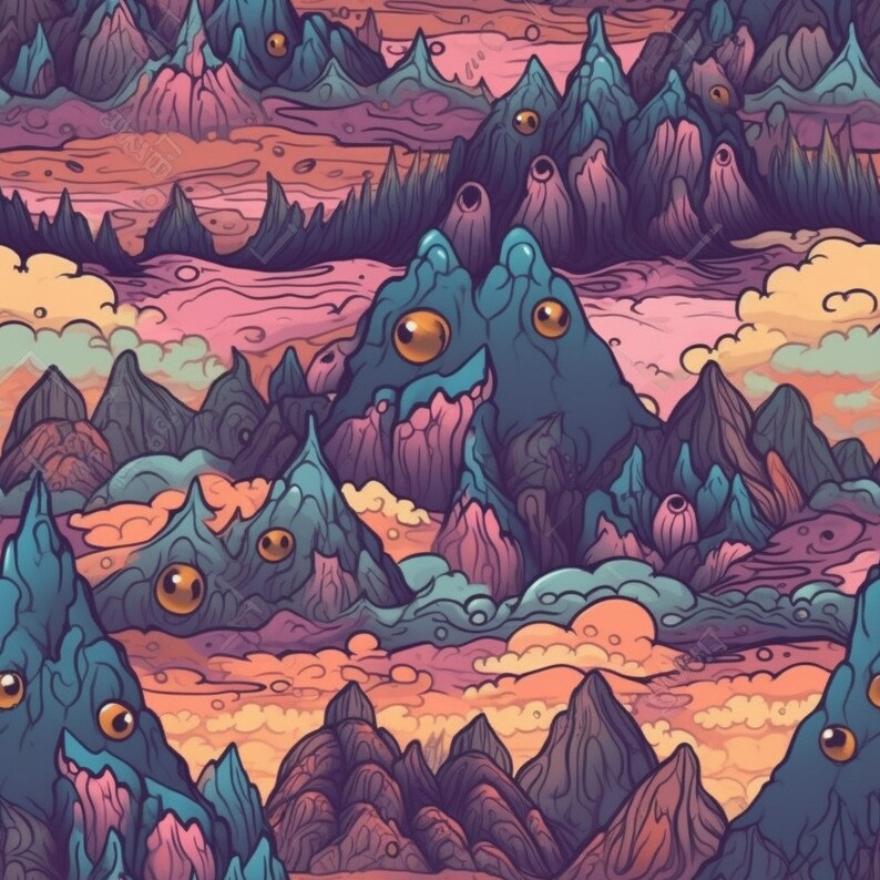 10 Pack of Weird and Wacky Nature - Seamless Patterns - Etsy