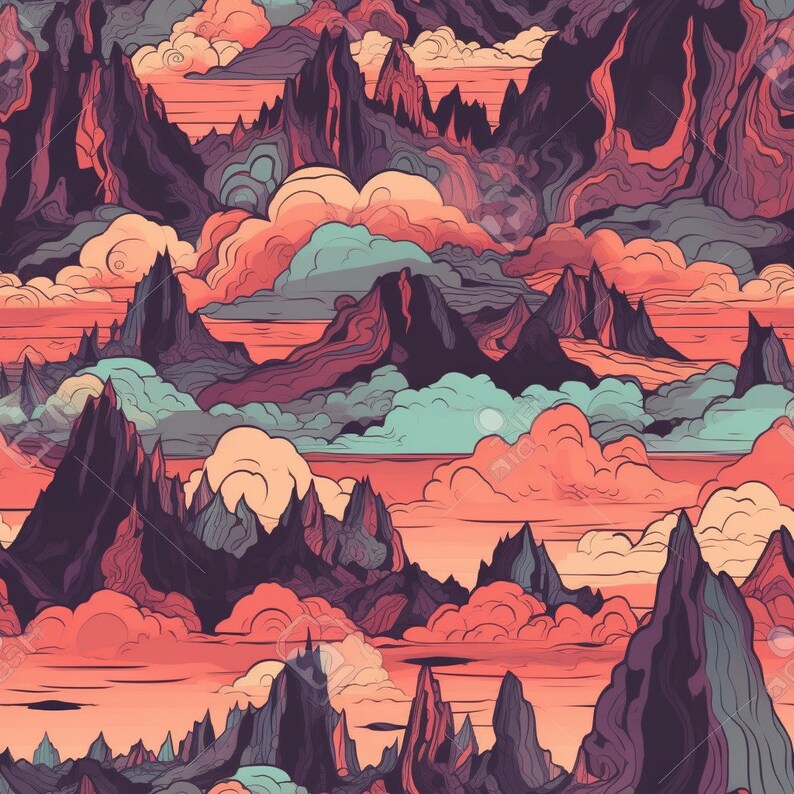 10 Pack of Weird and Wacky Nature - Seamless Patterns - Etsy