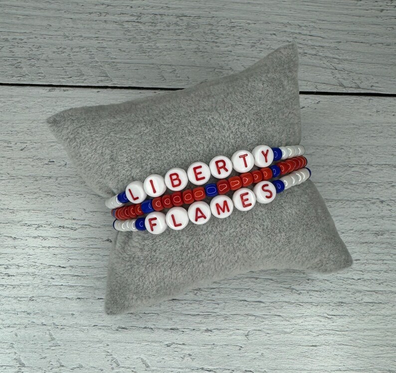 Red, White, and Blue Collegiate Bracelet Set - Etsy