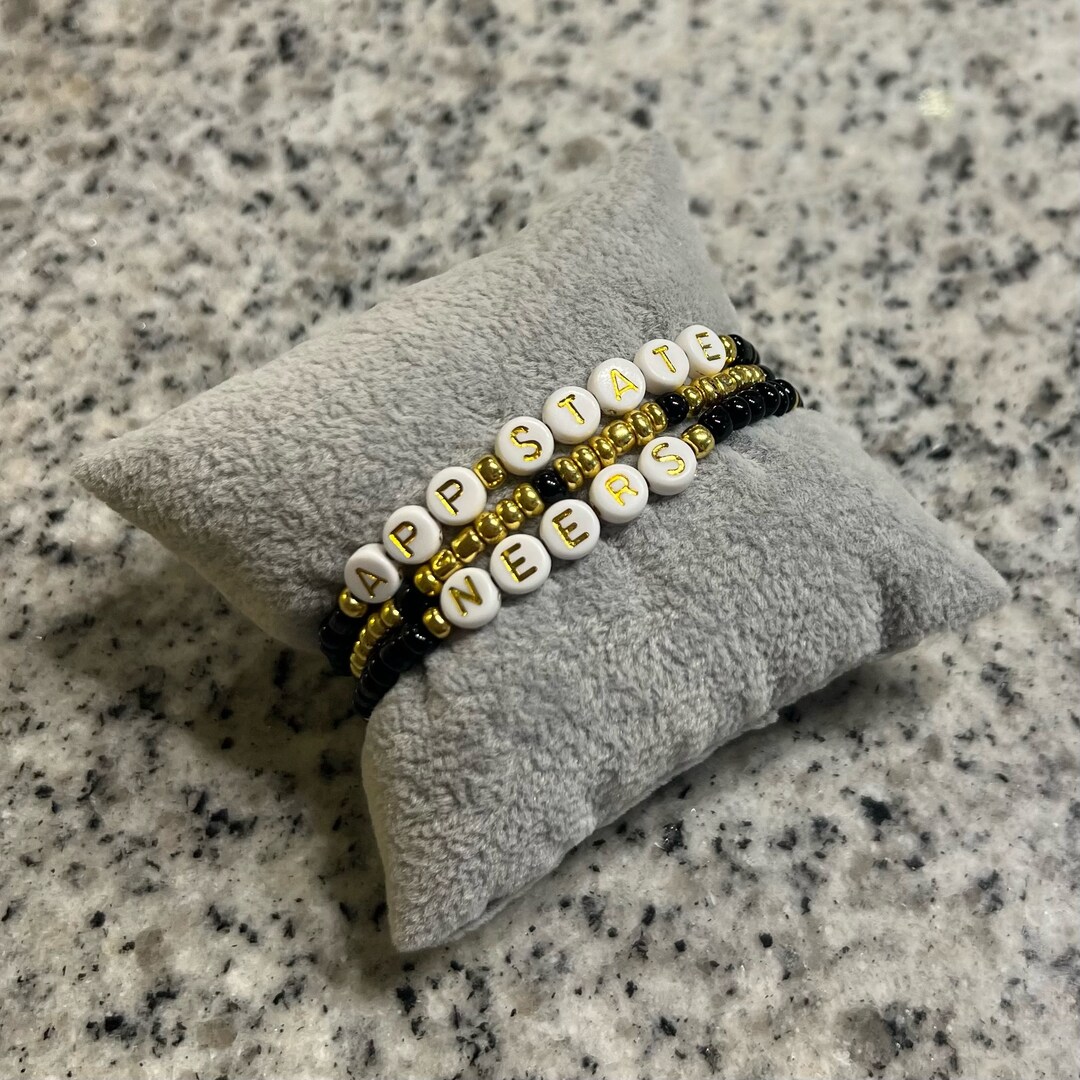 Black and Gold Collegiate Bracelet Set - Etsy
