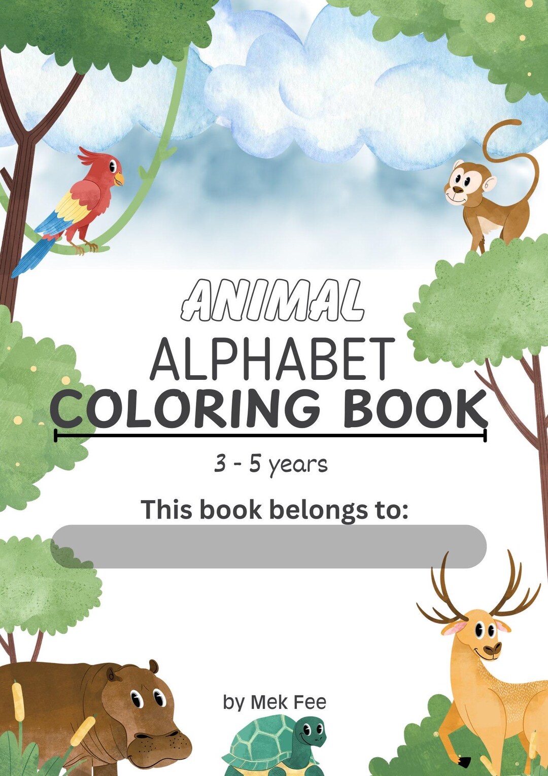 Animal Alphabet Coloring Book - Etsy