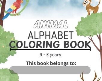 Printable Animal Alphabet Coloring Book - Etsy