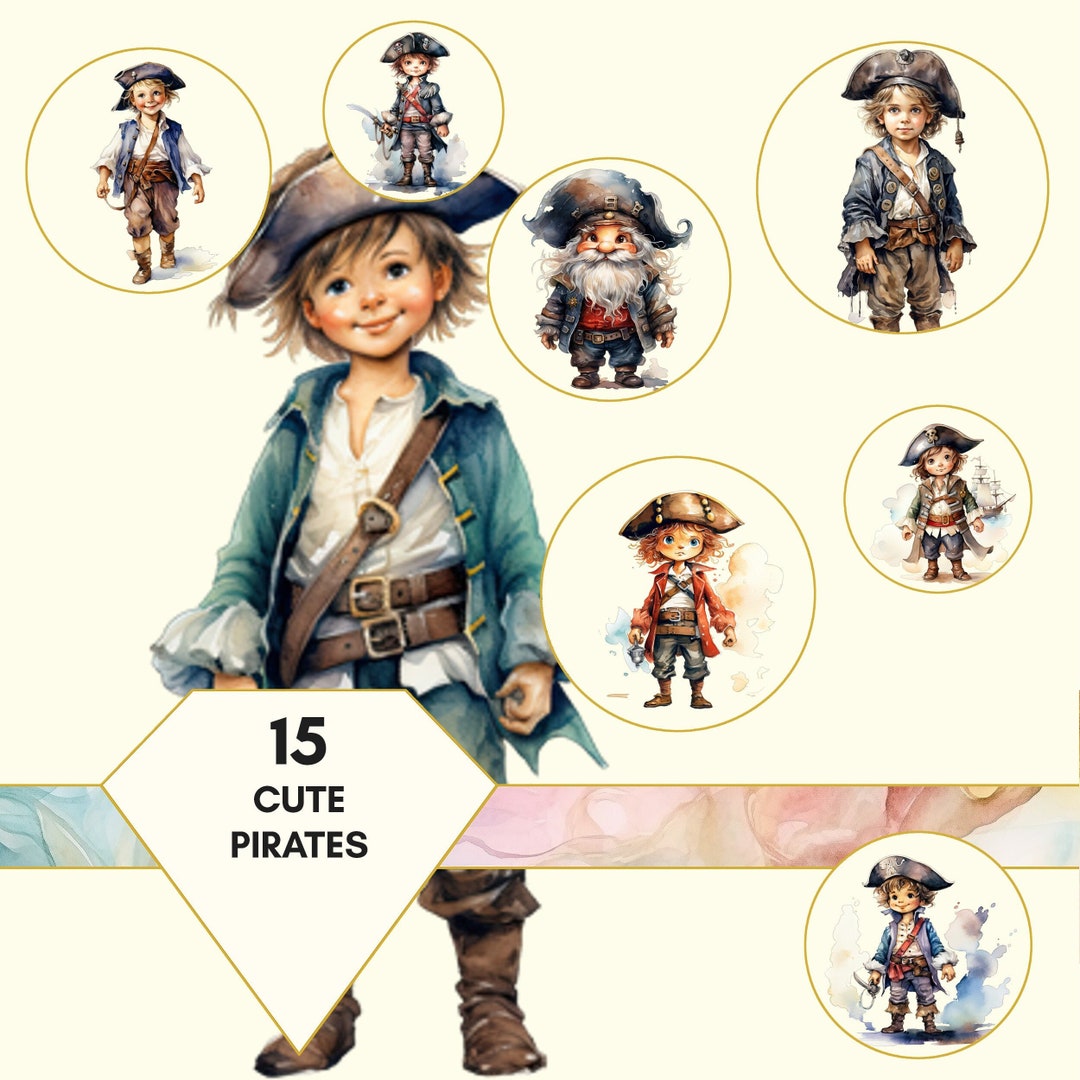 Cute Pirates Clipart Pirate Png, Watercolor Pirate, Pirates Clipart ...