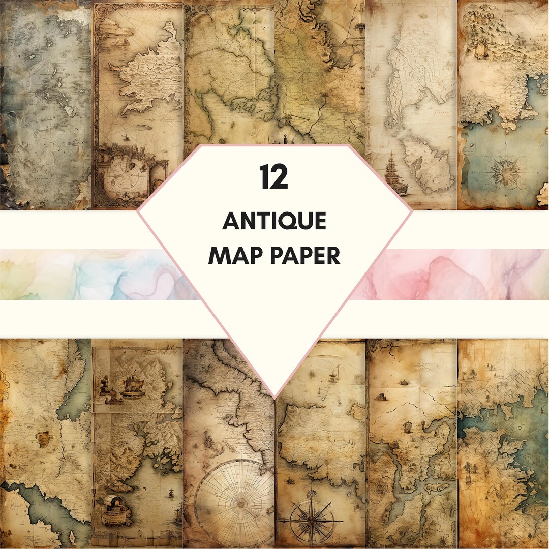 Antique Map Paper Seamless Pattern Digital Paper Seamless - Etsy