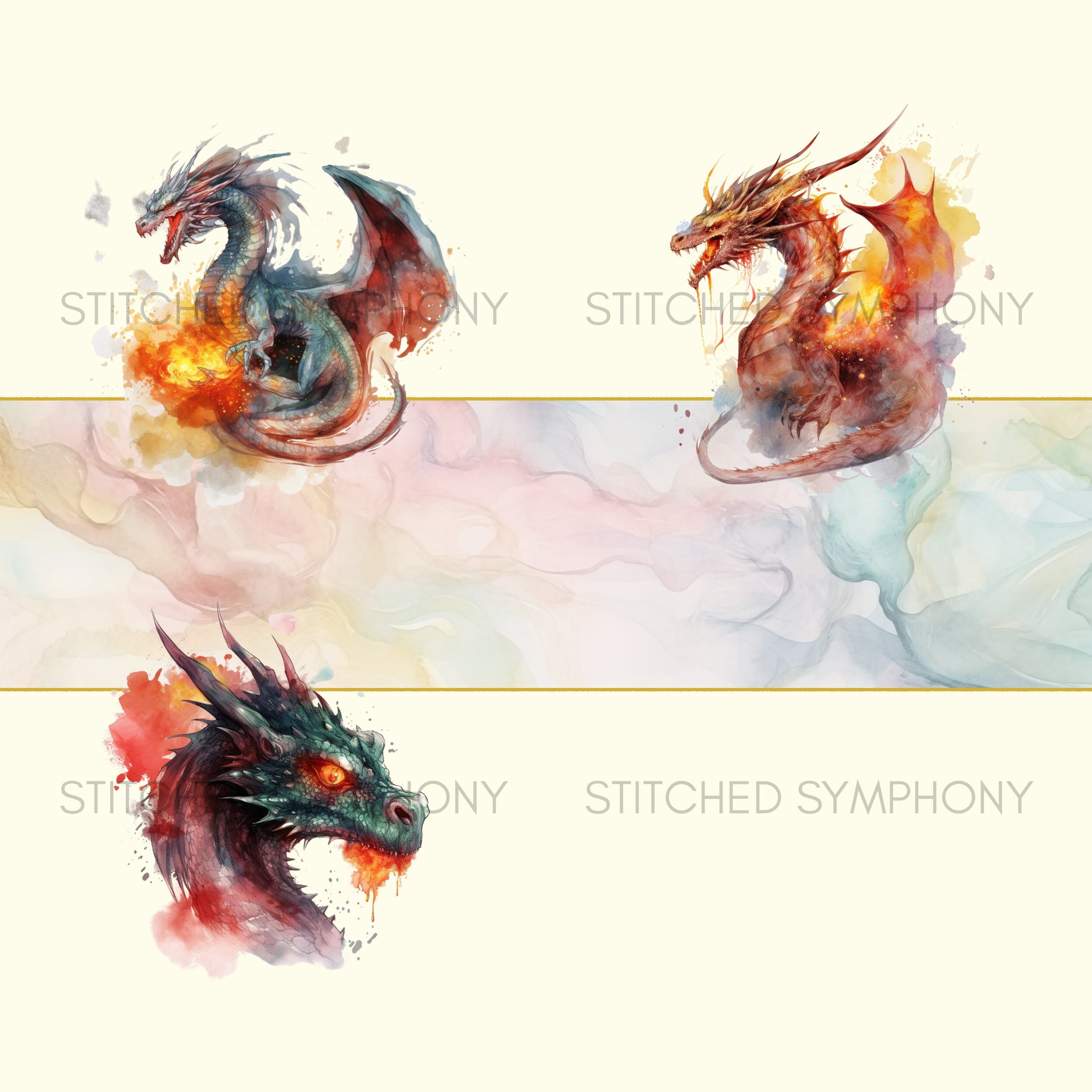 Fire Dragons Clipart Dragon Clipart, Fantasy Clipart, Scrap Book ...
