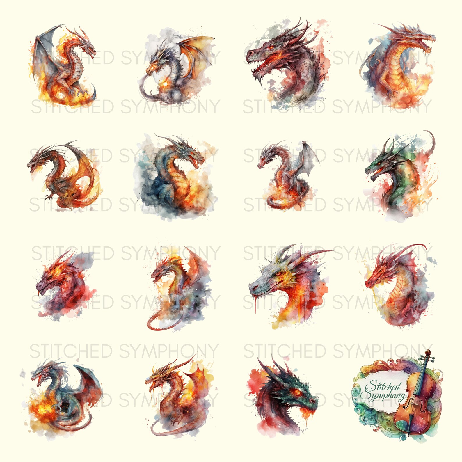 Fire Dragons Clipart Dragon Clipart, Fantasy Clipart, Scrap Book ...